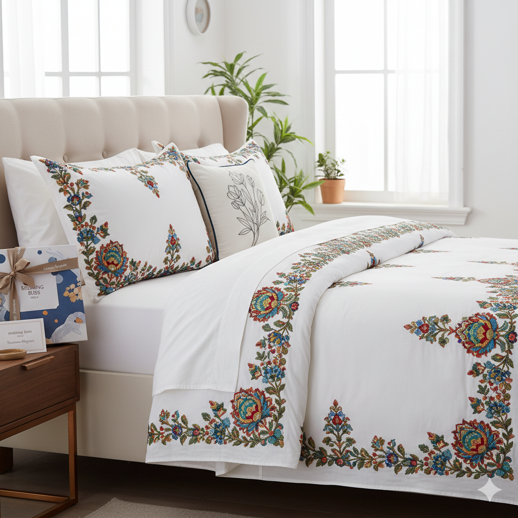 The Timeless Elegance of Cotton Embroidered Bedsheets: Comfort Meets ...